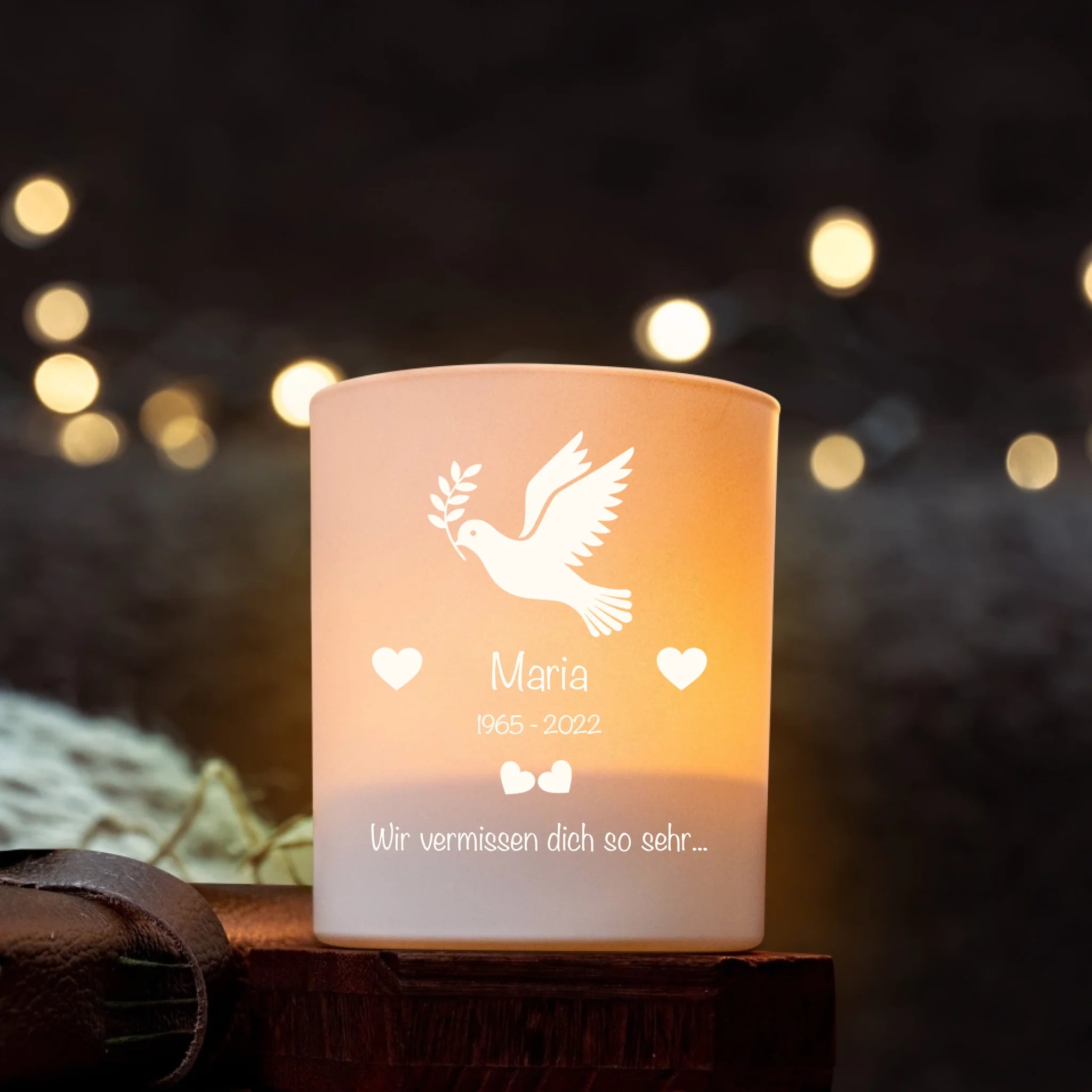 Personalisiertes Teelichtglas - Andenken an Verstorbenen - Wir ...